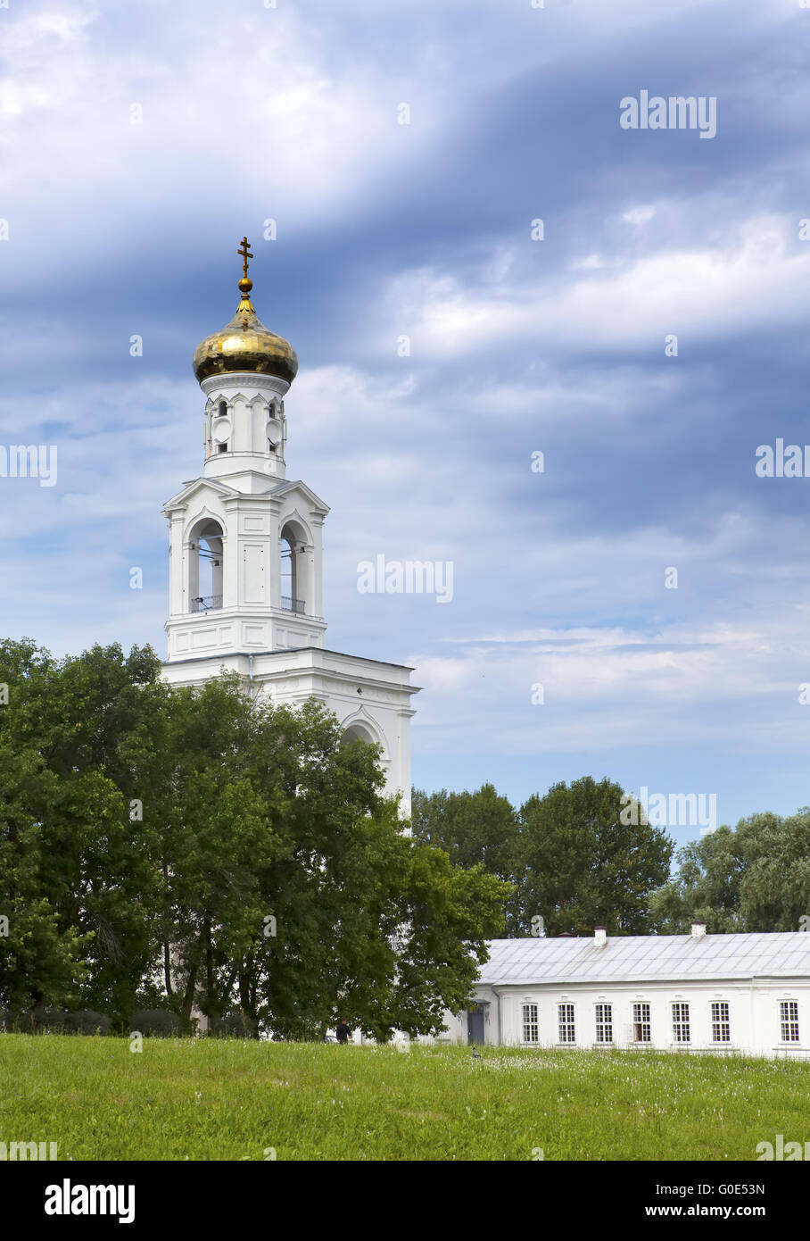 Russian orthodox Yuriev Monastery in Great Novgoro Stock Photo - Alamy