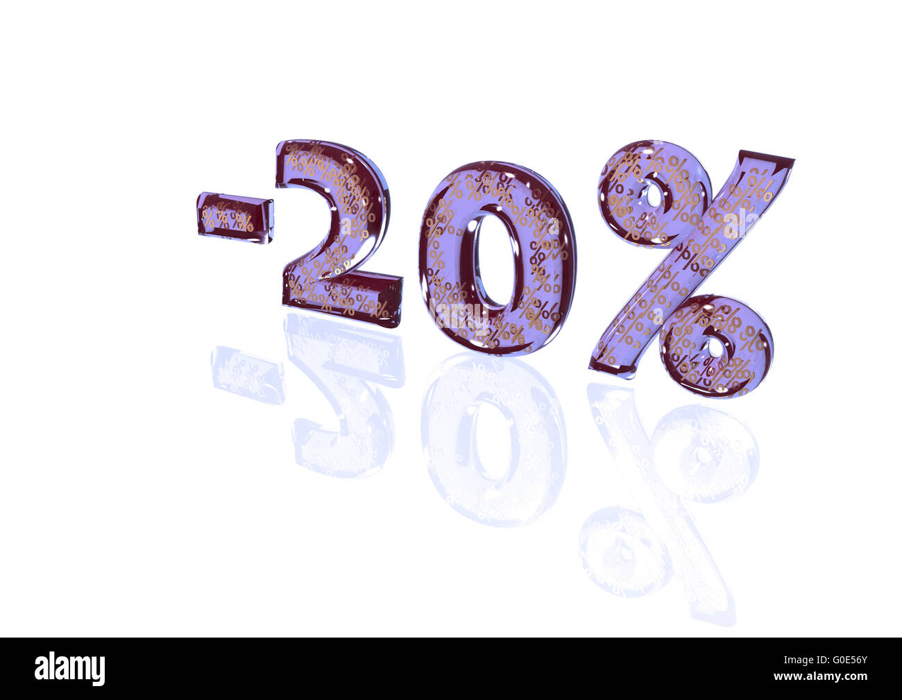 Inscription minus 20 percent with a set of signs of percent in it Stock ...