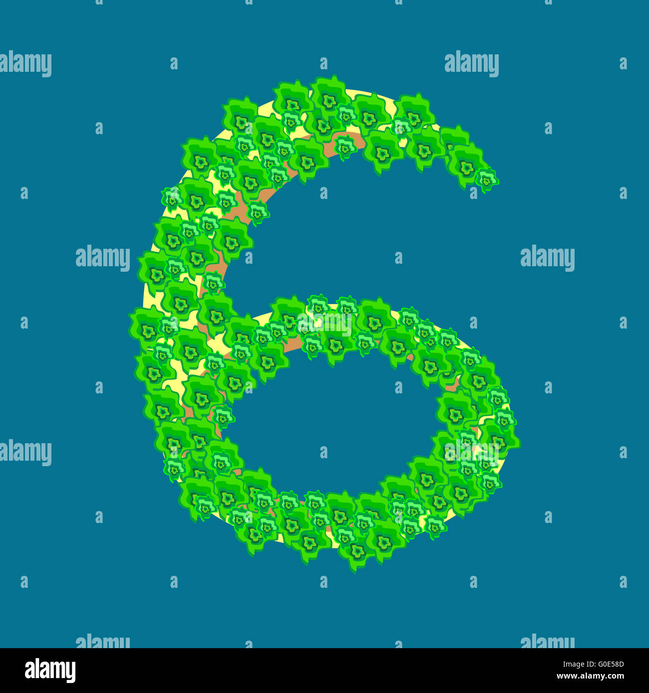 Number six 6 tropical island Stock Photo - Alamy
