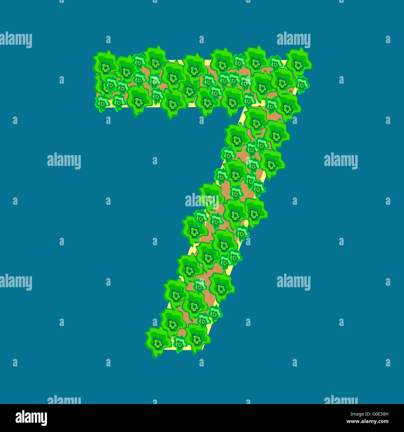 number seven 7 tropical island Stock Photo - Alamy