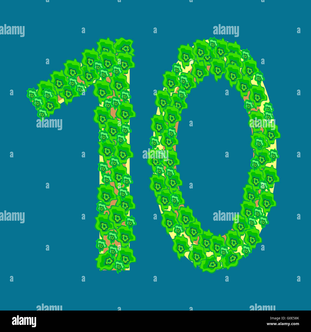 Figure ten 10 anniversary celebration tropical island Stock Photo - Alamy