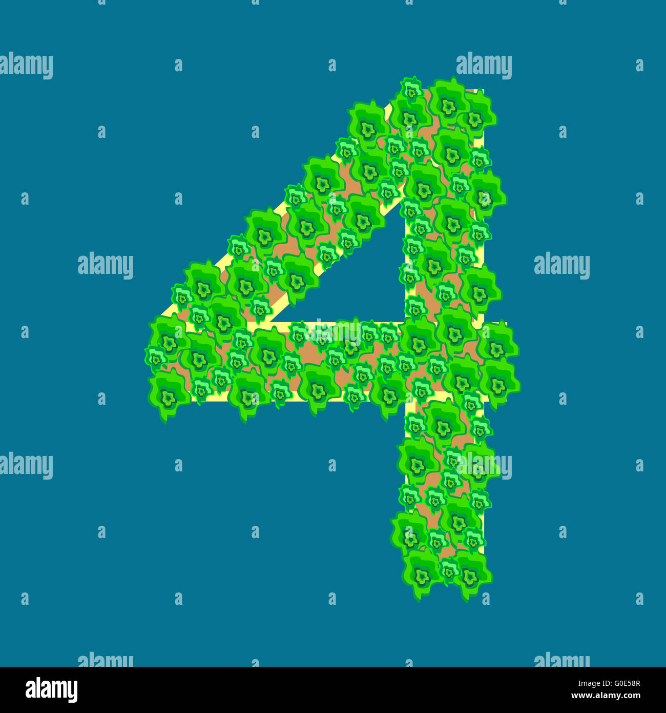 Figure number four 4 tropical island Stock Photo - Alamy