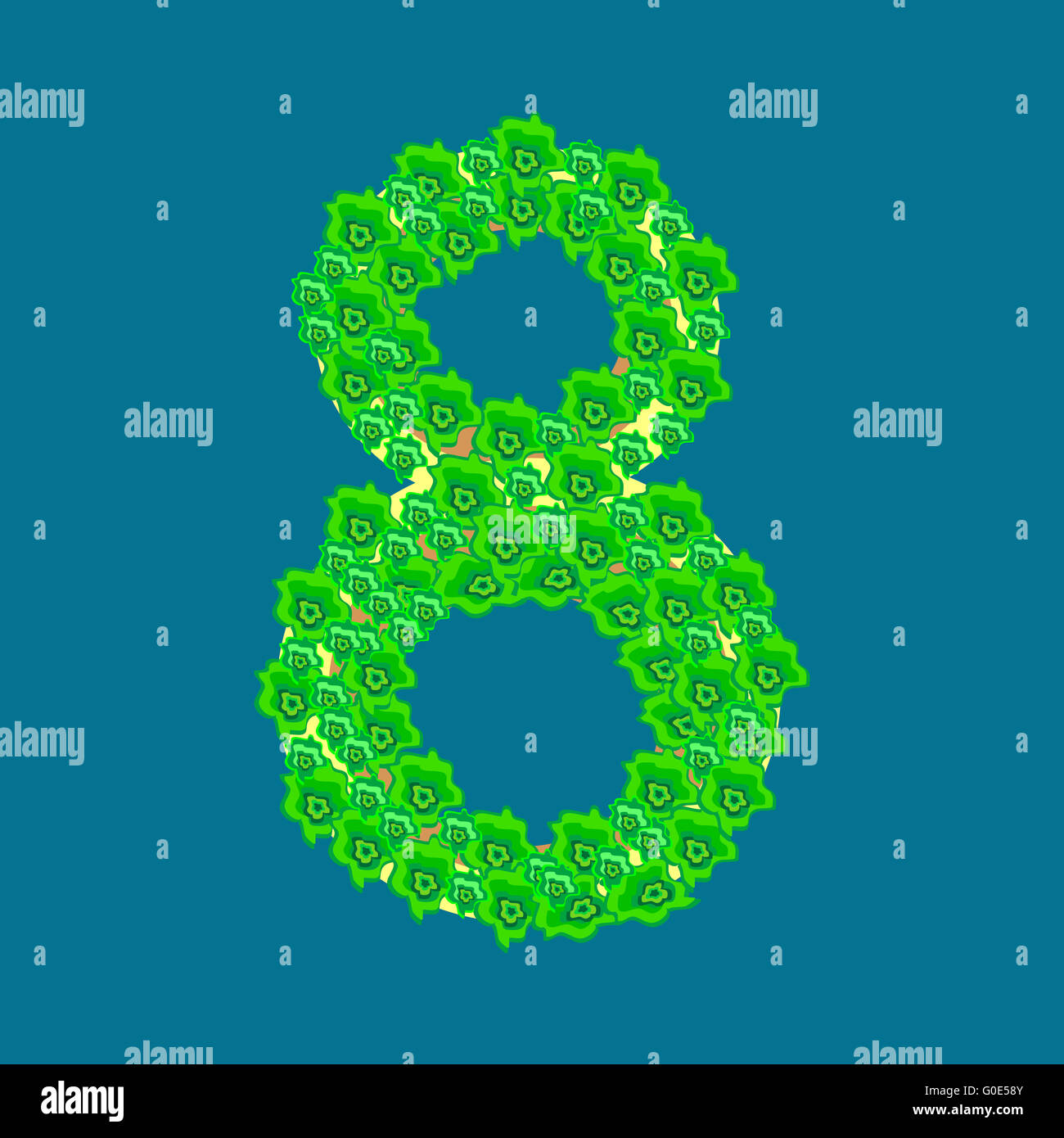 Figure eight 8 tropical island Stock Photo - Alamy