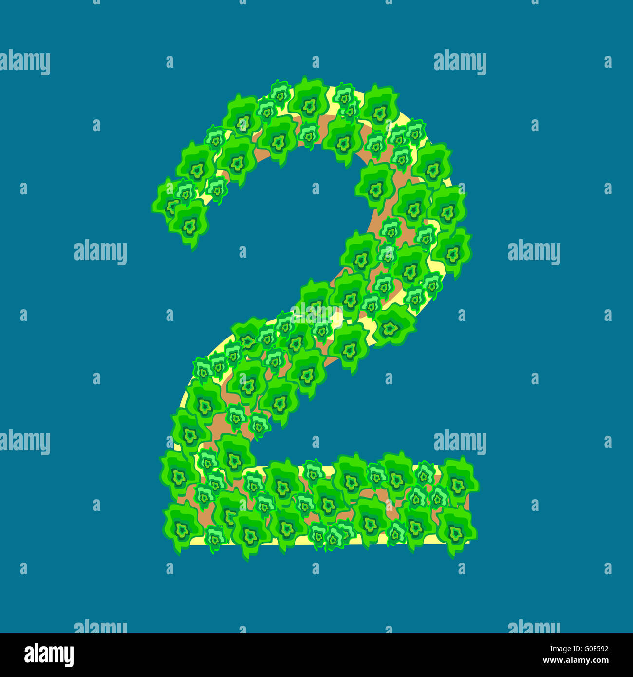 Numeral two 2 tropical island Stock Photo - Alamy