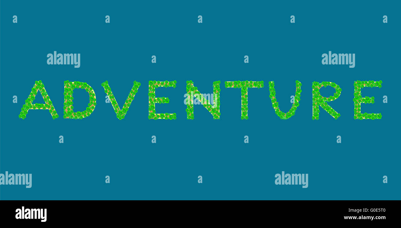adventure text tropical island Stock Photo - Alamy