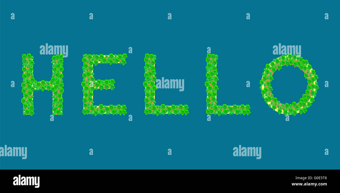 hello text tropical island Stock Photo - Alamy