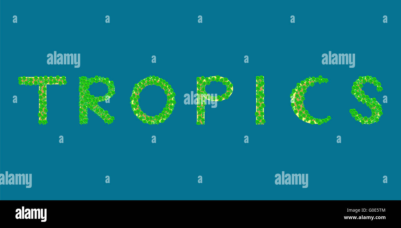 tropics text tropical island Stock Photo - Alamy