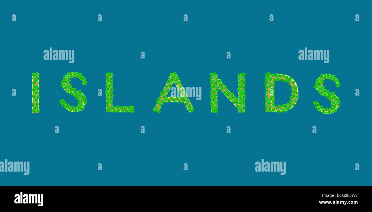 islands text tropical island Stock Photo - Alamy