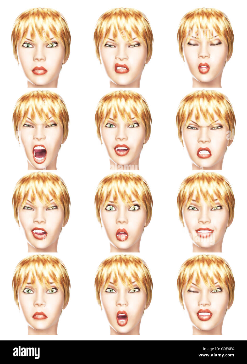 Digital Illustration of facial Expressions Stock Photo - Alamy