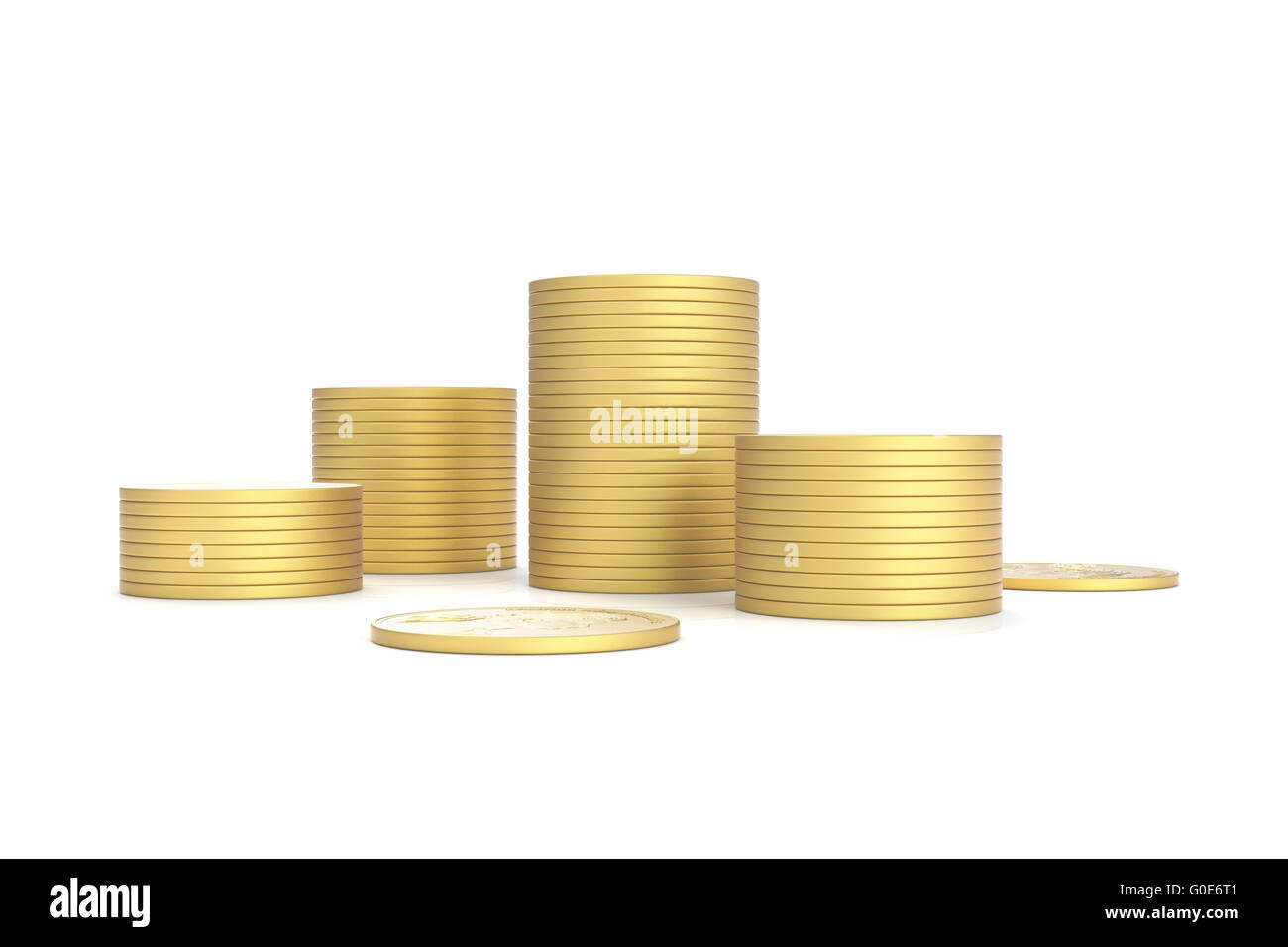 Gold Coin, Money Stacks Stock Photo - Alamy