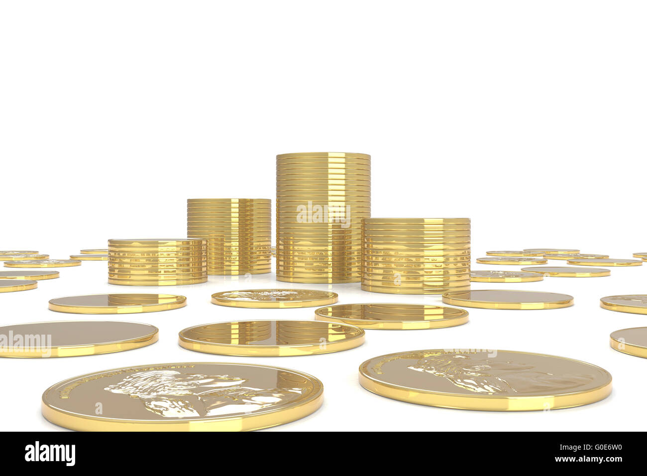 3d gold coins stacks Cut Out Stock Images & Pictures - Alamy