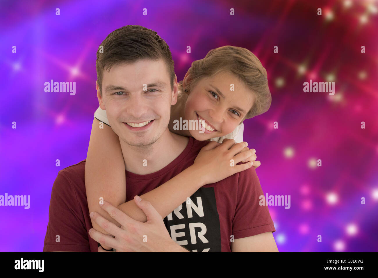 Brother sister face face hi-res stock photography and images - Alamy