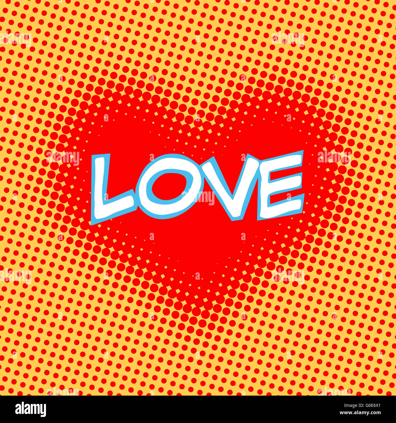 Love red heart inscription retro style pop art Stock Photo - Alamy