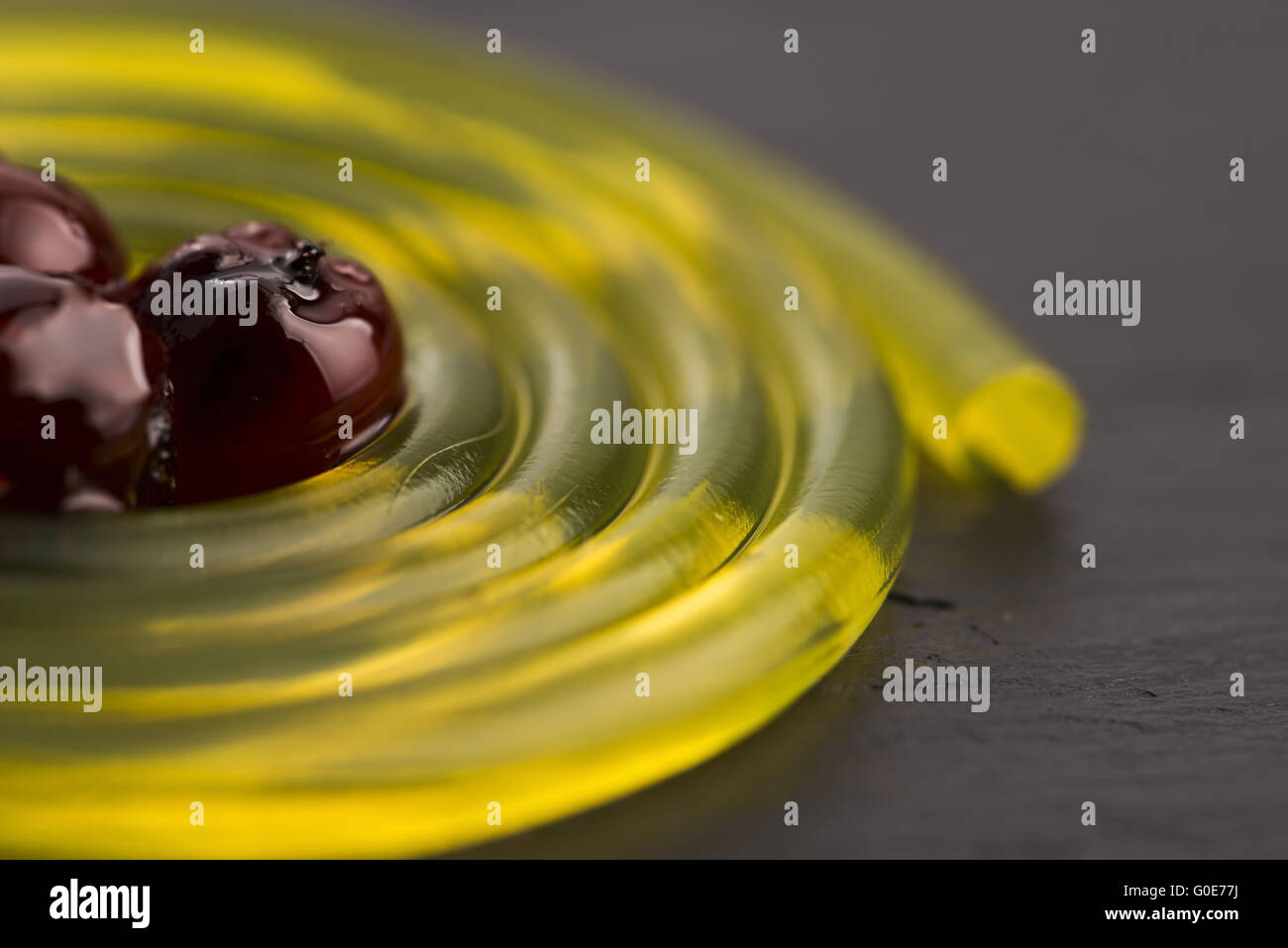 molecular fruit spaghetti with rowan in syrup Stock Photo - Alamy