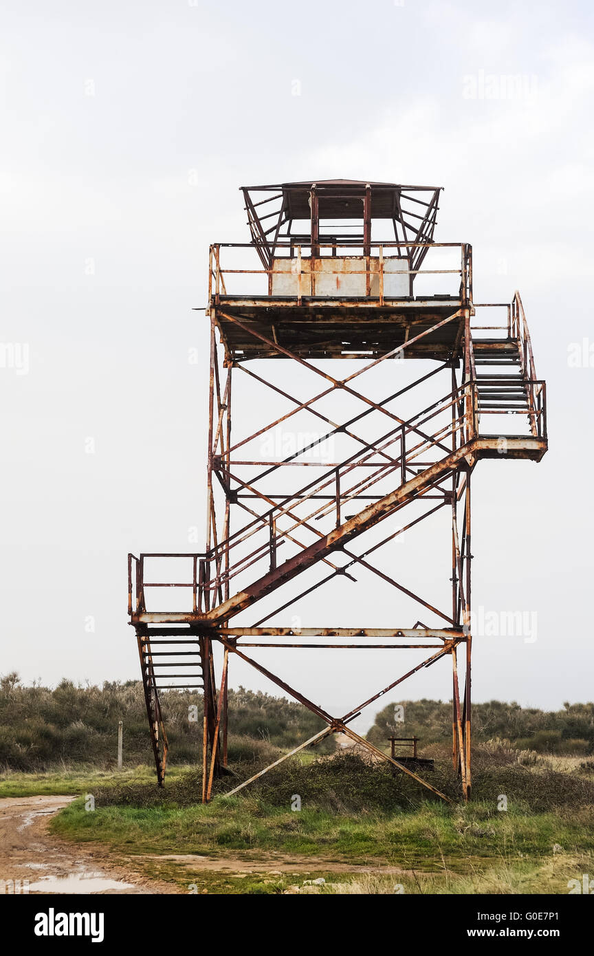 Rusty old watchtower Stock Photo - Alamy