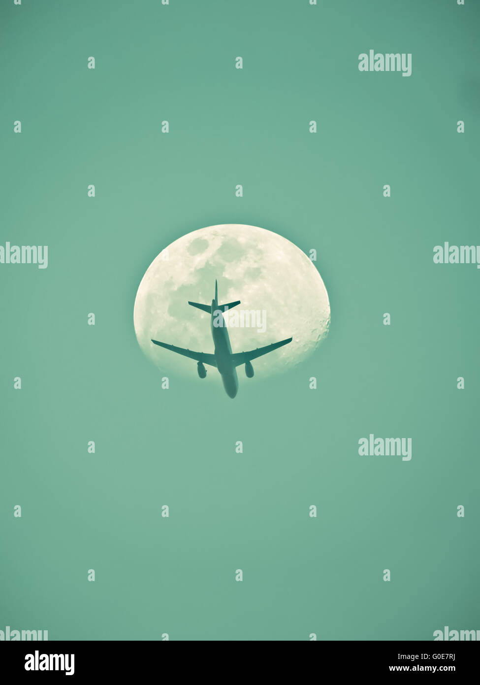 Aero plane with moon hi-res stock photography and images - Alamy