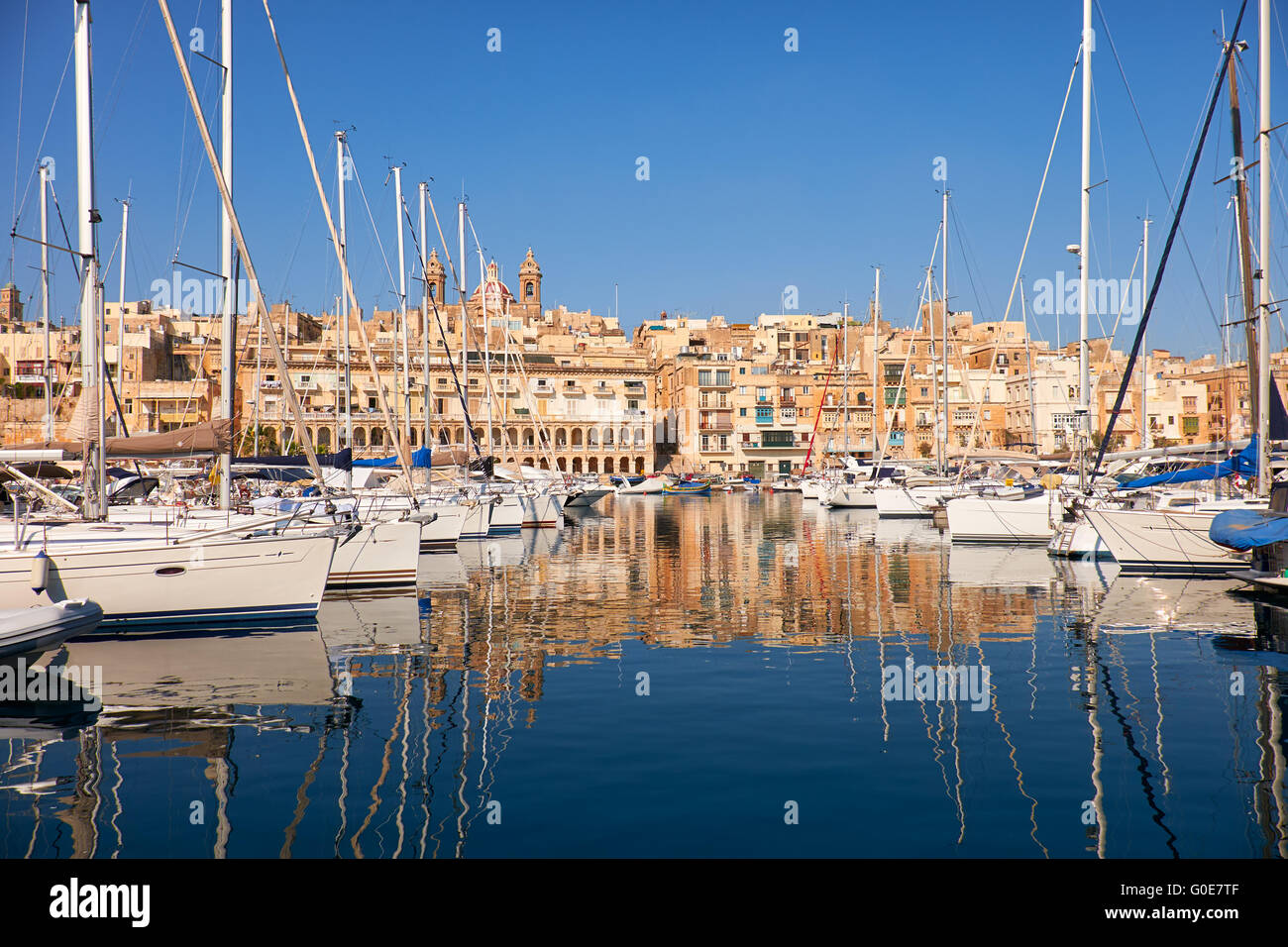 View on Malta bay Dahla tad-Dockyard between Senglea and Birgu Stock ...