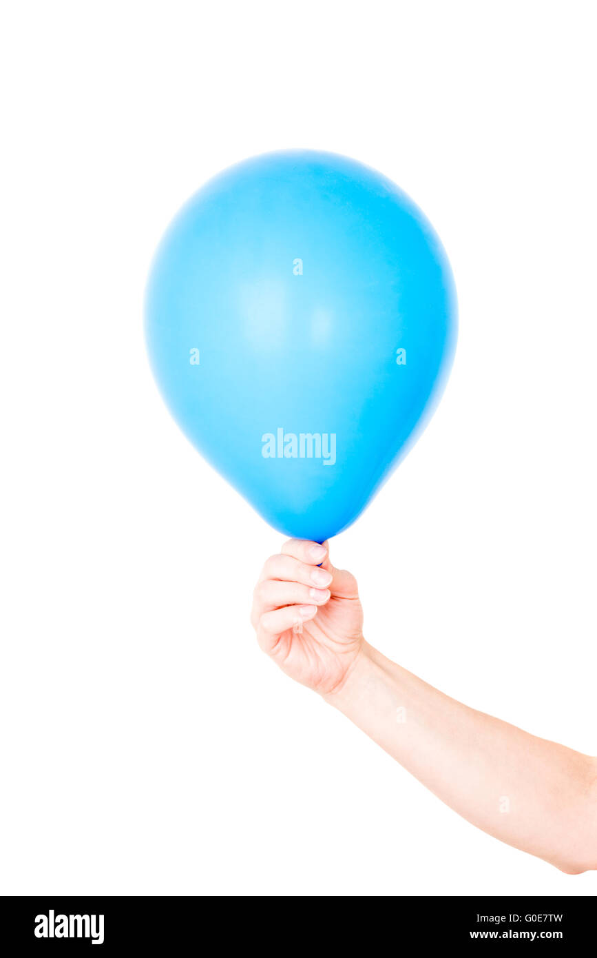 Hand holding balloon isolated on white Stock Photo - Alamy