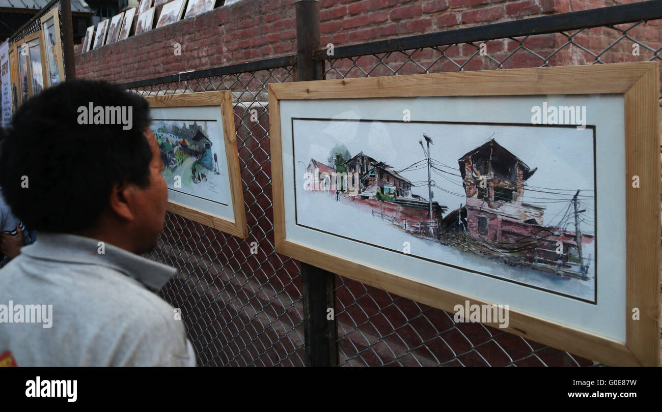 Kathmandu, Nepal. 30th Apr, 2016. An art exhibition 'Project Naksa ...
