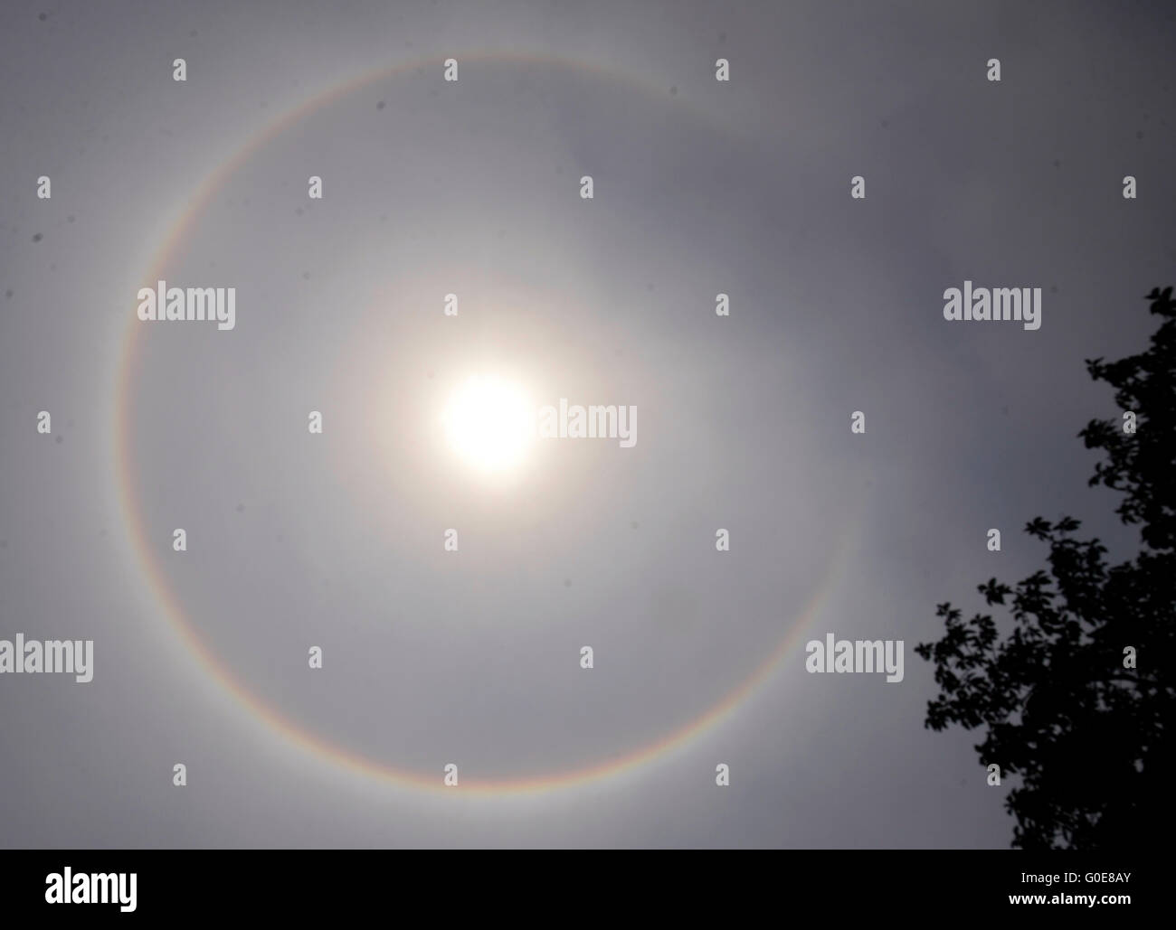 Kolkata, India. 30th Apr, 2016. The sun with rainbow ring seen in ...