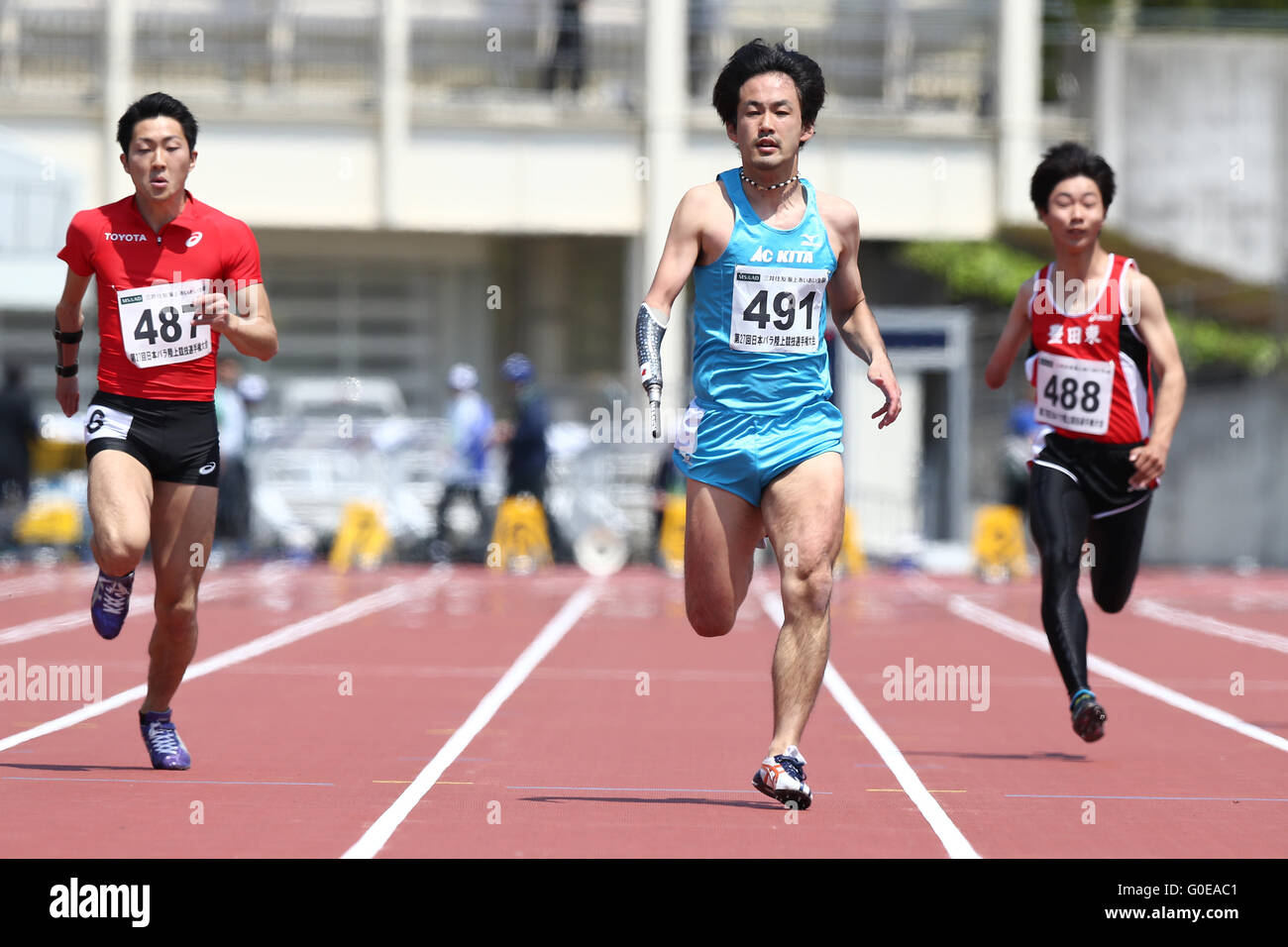 Coca Cola West Sports Park, Tottori, Japan. 30th Apr, 2016. (L-R) Hajimu Ashida, Tomoki Tagawa ...
