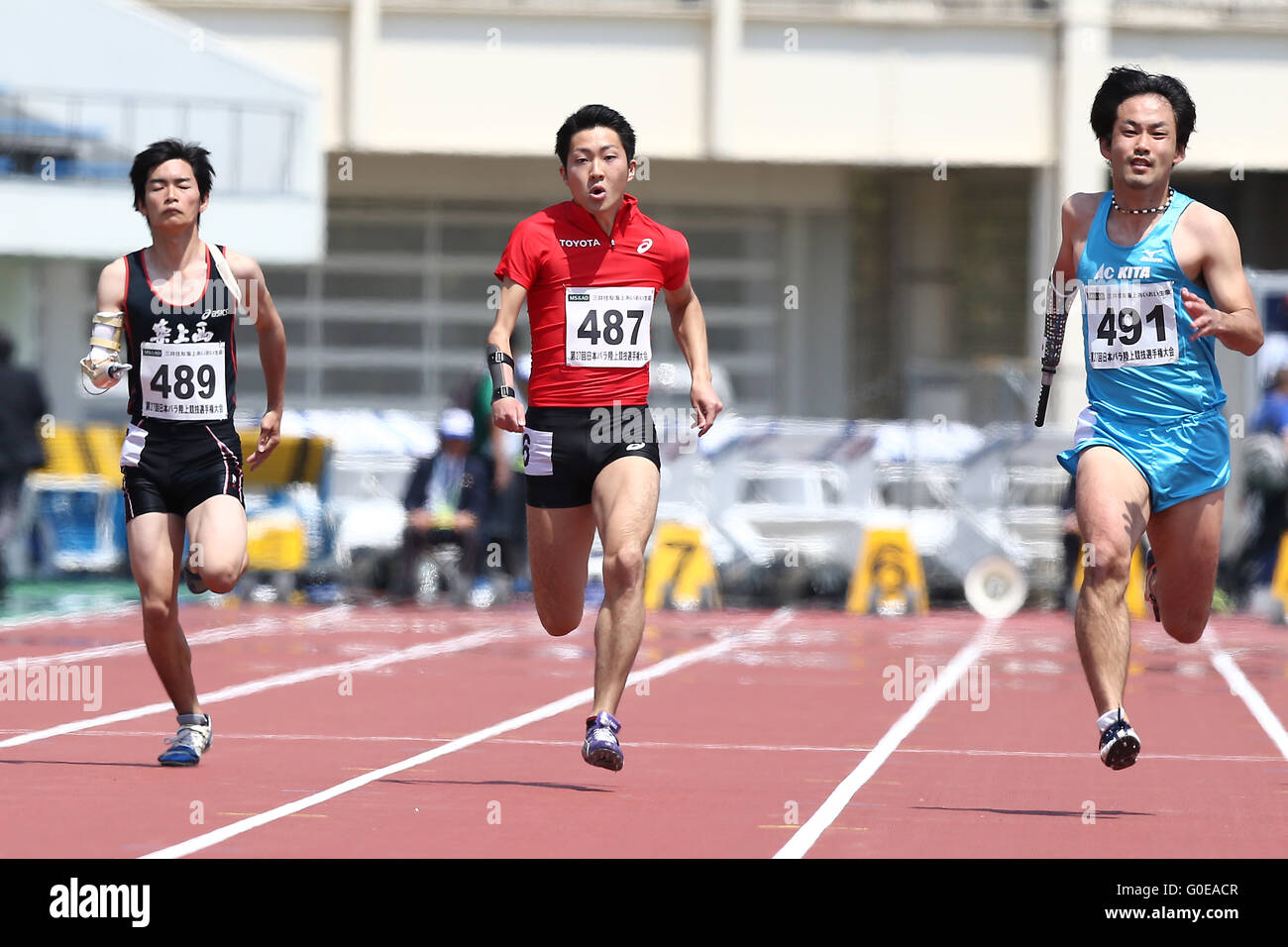 Coca Cola West Sports Park, Tottori, Japan. 30th Apr, 2016. (L-R) Tomu Satou, Hajimu Ashida ...