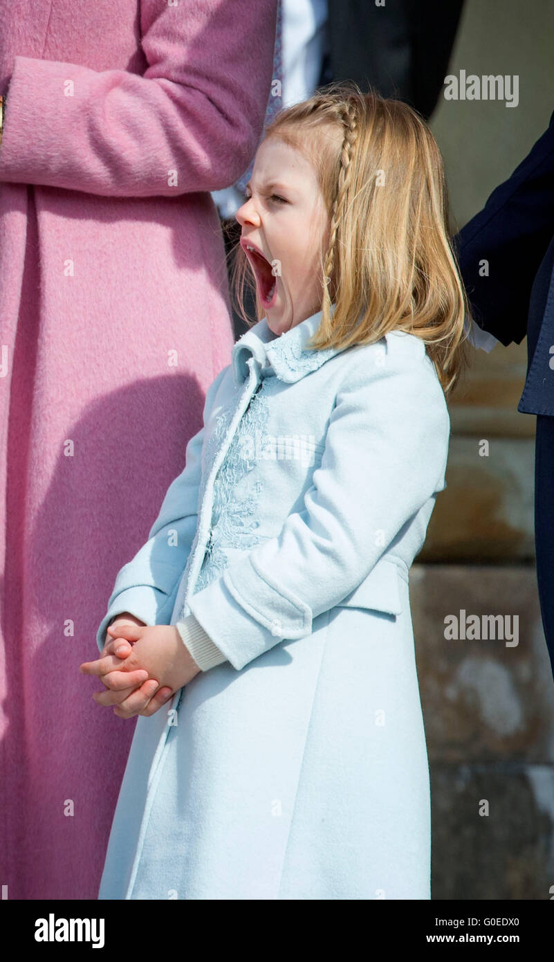 Princess Estelle is yawning at the inner court yard of the Royal Palace ...