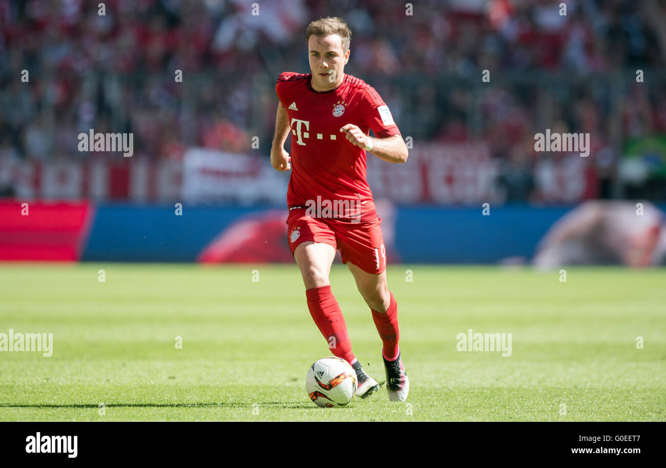 Munich, Germany. 30th Apr, 2016. Munich's Mario Goetze in action during ...
