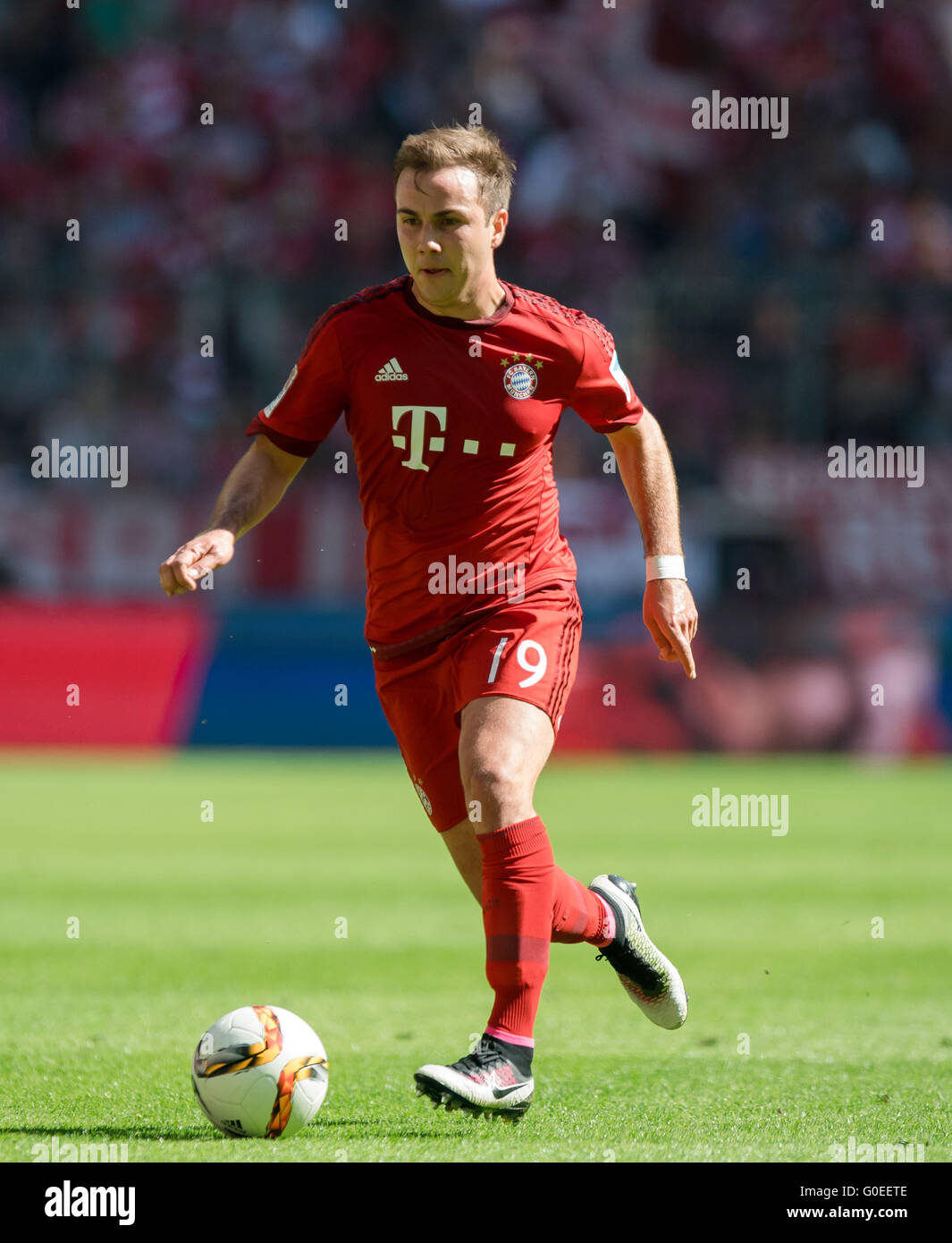 Munich, Germany. 30th Apr, 2016. Munich's Mario Goetze in action during ...