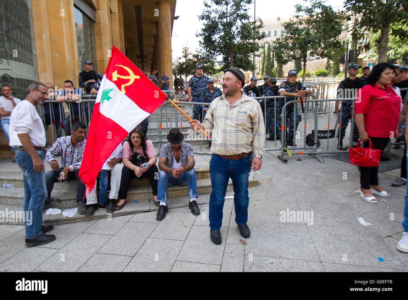 Beirut,Lebanon. 1st May 2016 . Members of the Lebanese communist party ...