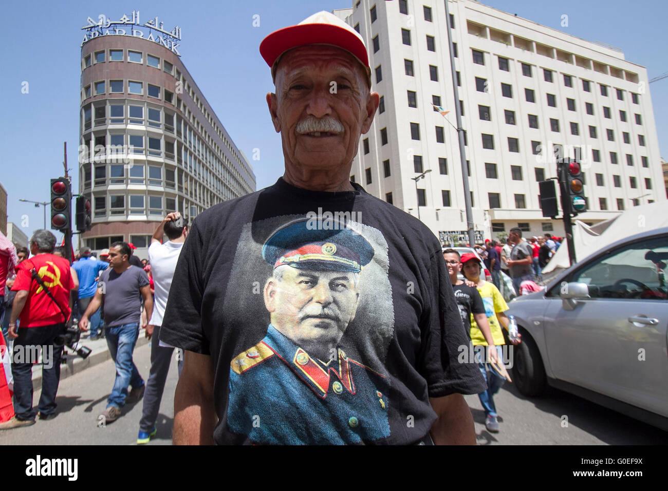 Beirut,Lebanon. 1st May 2016 . Members of the Lebanese communist party ...