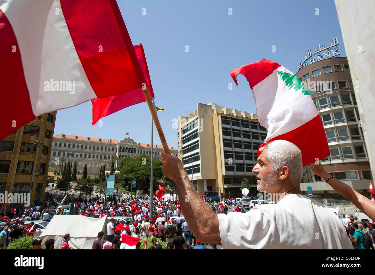 Beirut,Lebanon. 1st May 2016 . Members of the Lebanese communist party ...