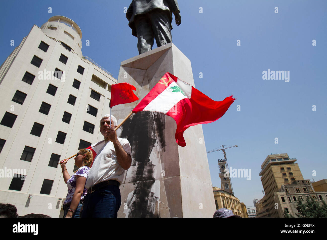 Beirut,Lebanon. 1st May 2016 . Members of the Lebanese communist party ...