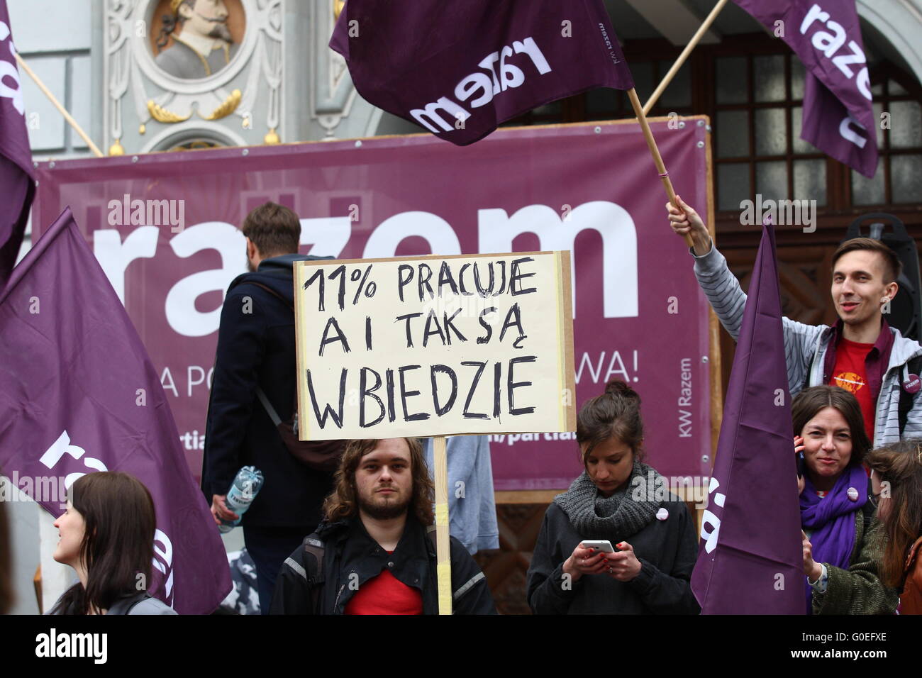 Gdansk, Poland 1st, May 2016 The RAZEM (Together) political party rally ...