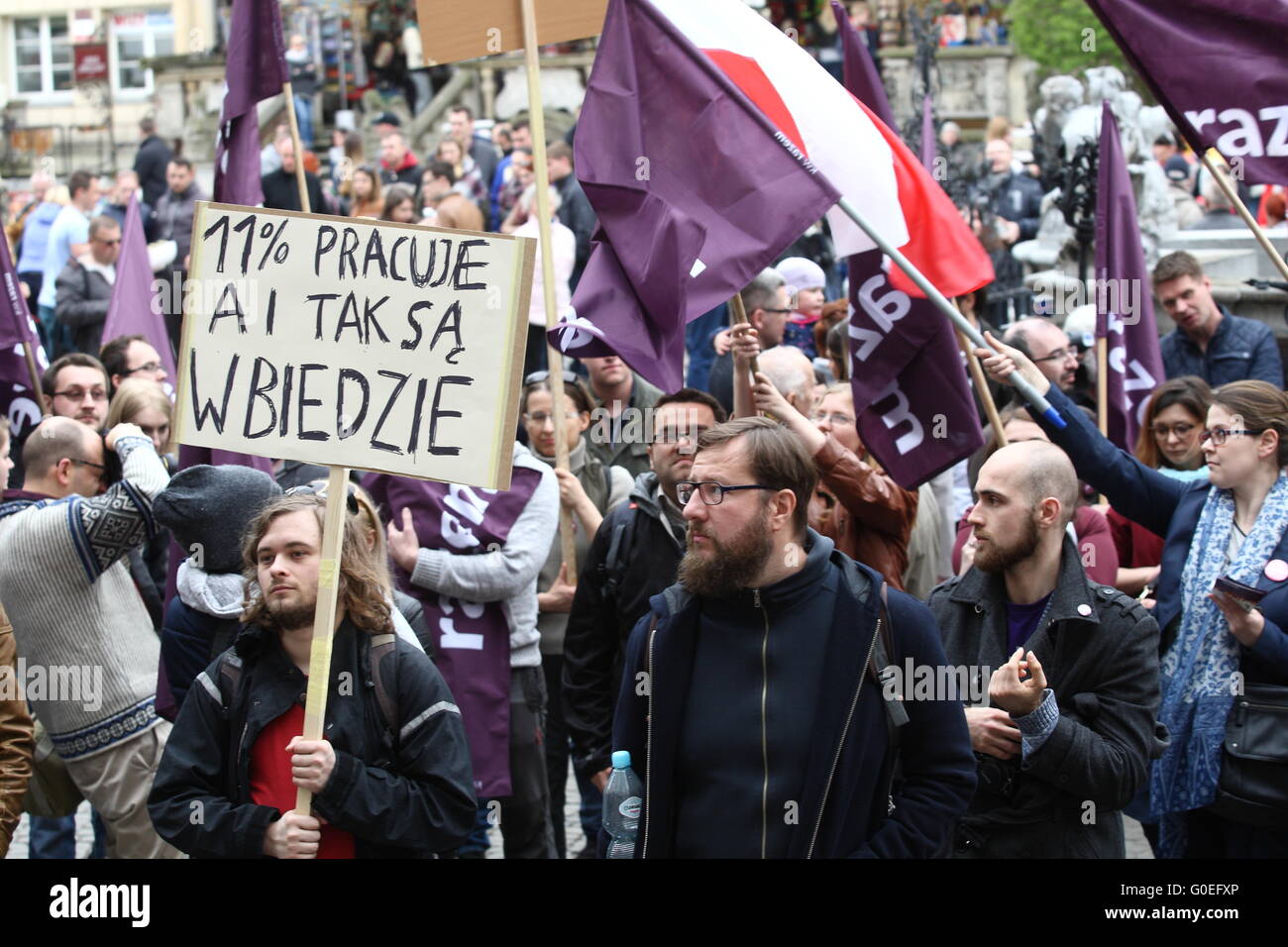 Gdansk, Poland 1st, May 2016 The RAZEM (Together) political party rally ...