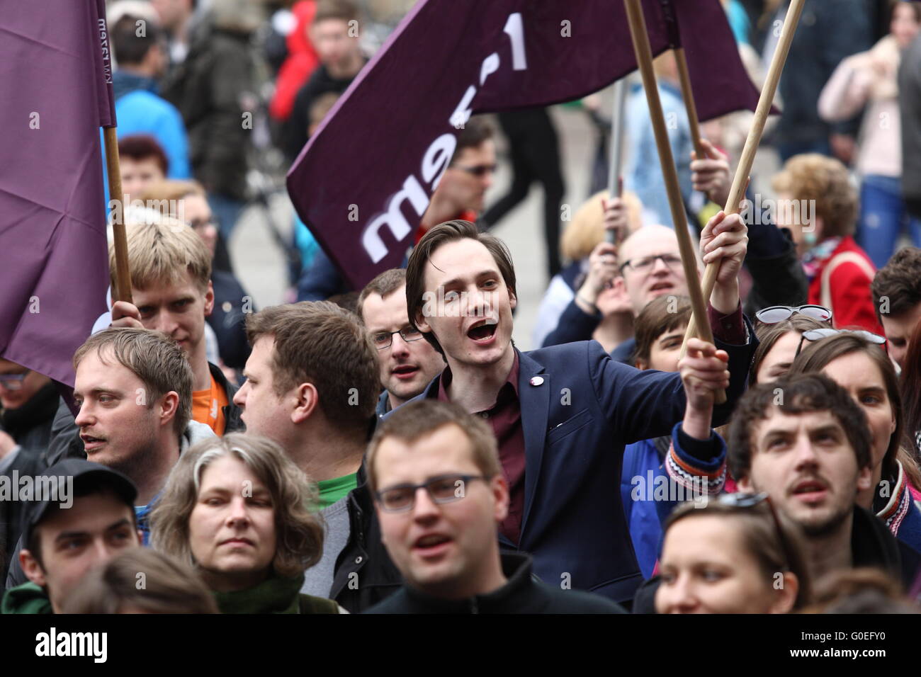 Gdansk, Poland 1st, May 2016 The RAZEM (Together) political party rally ...