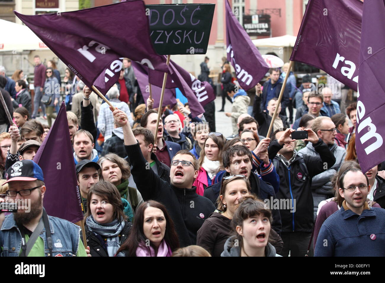 Gdansk, Poland 1st, May 2016 The RAZEM (Together) political party rally ...