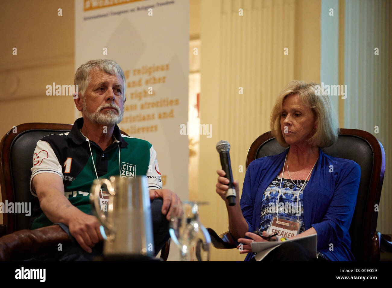 New York, United States. 30th Apr, 2016. Carl Mueller (L) and Marsha ...