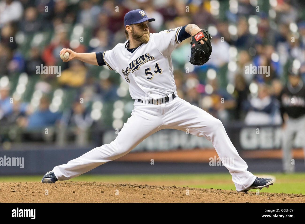 Milwaukee, WI, USA. 30th Apr, 2016. Milwaukee Brewers relief pitcher ...