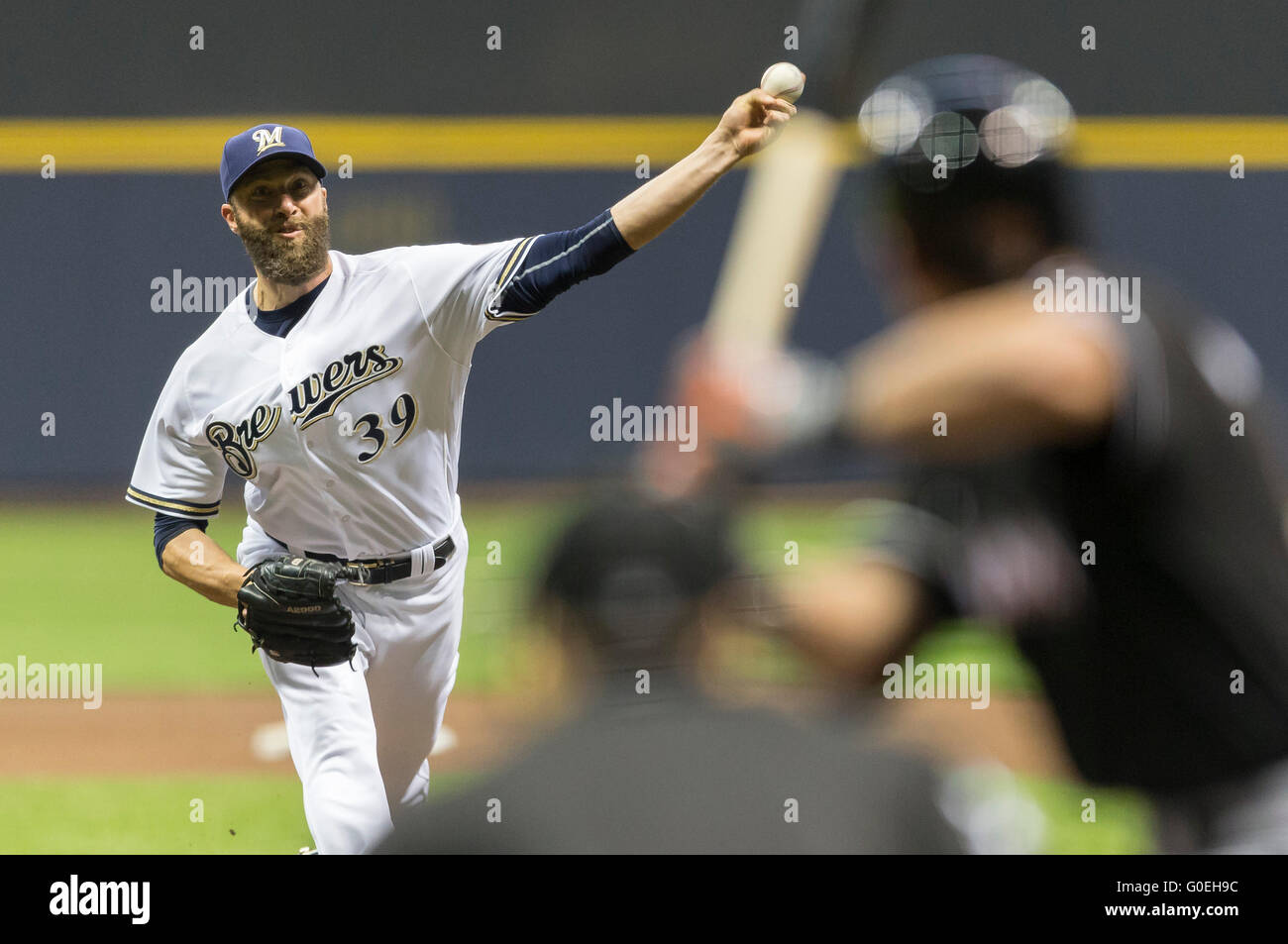Milwaukee, WI, USA. 30th Apr, 2016. Milwaukee Brewers relief pitcher ...