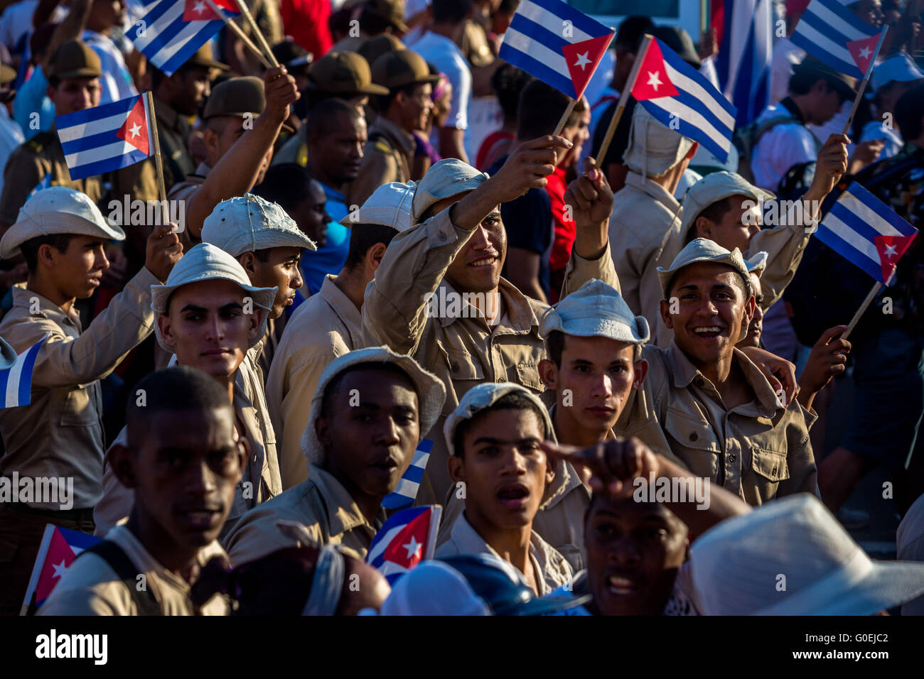 Havana, Cuba. 1st May, 2016. Cubans and foreign guests parade in ...
