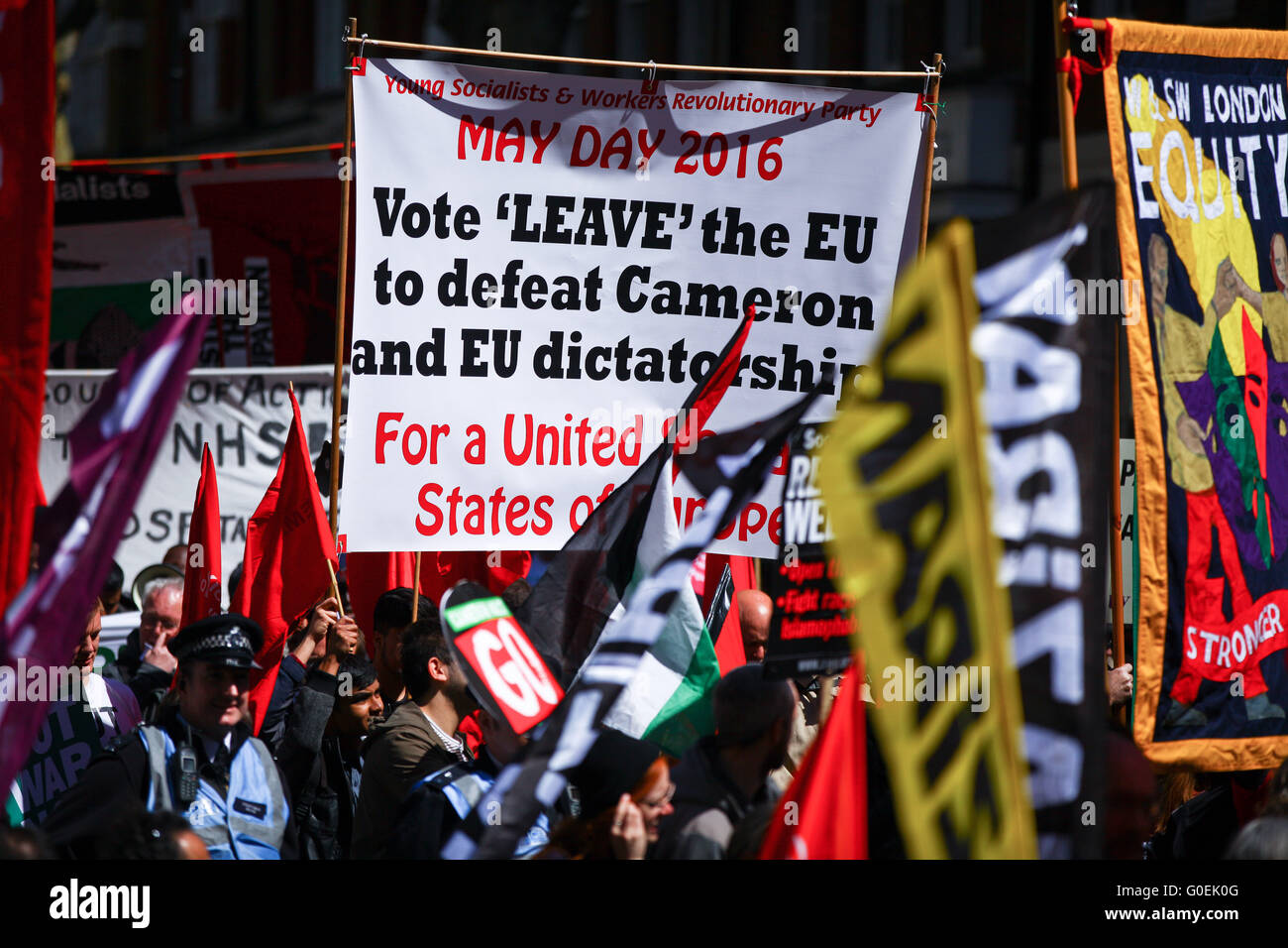 London, UK. 1st May, 2016. Thousands take part in May Day rally in ...
