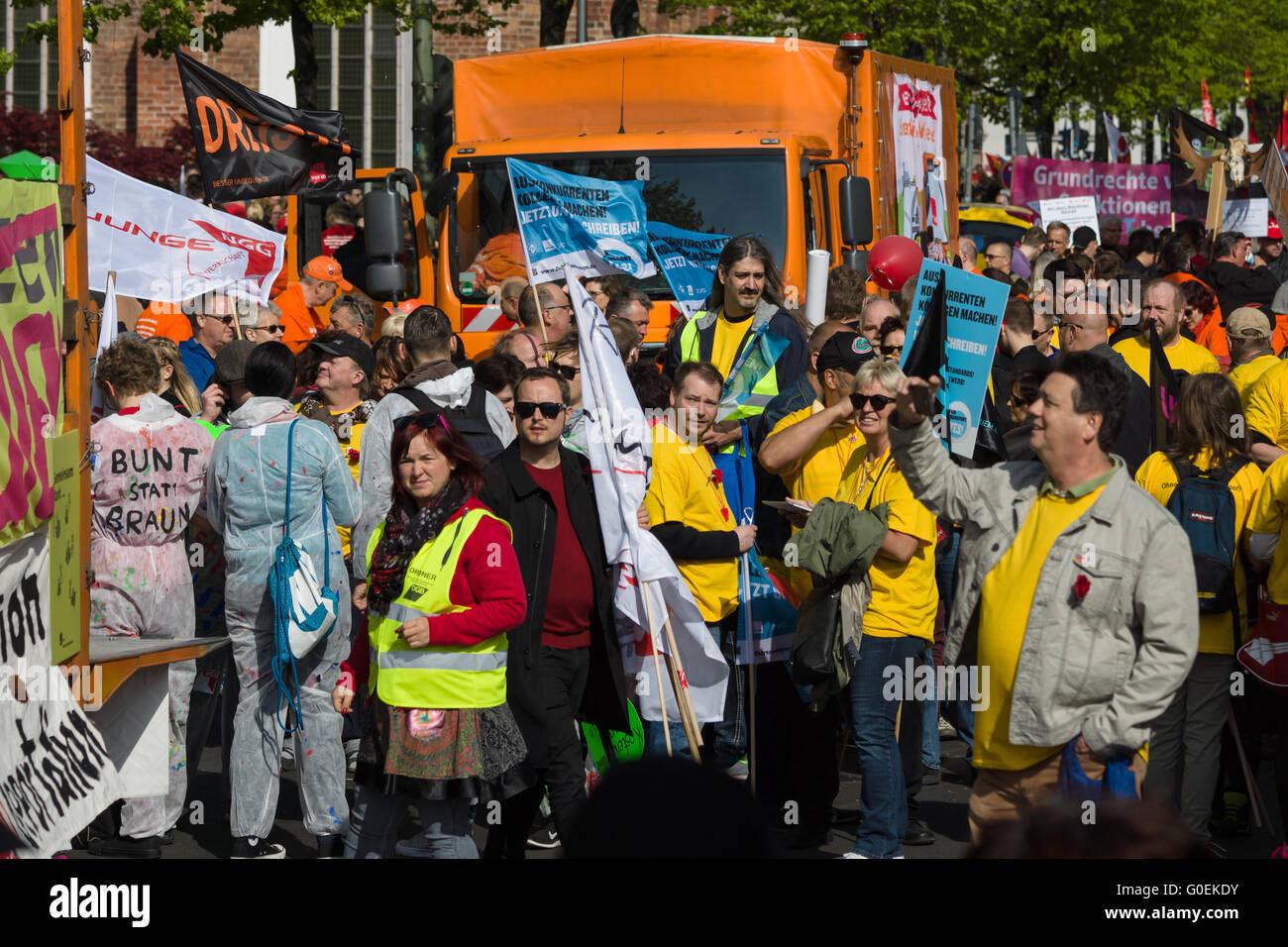 Berlin, Germany. 1st May, 2016. Members of trade unions, workers and ...