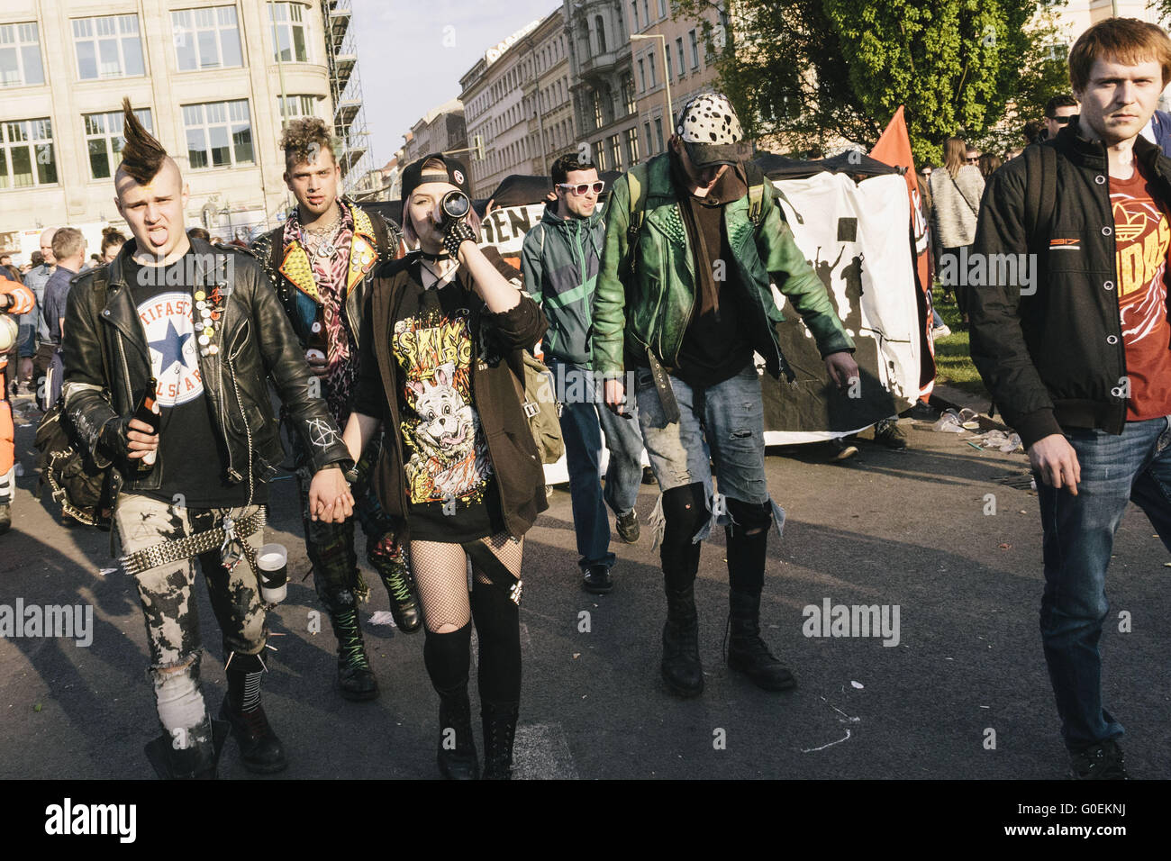 Berlin, Berlin, Germany. 1st May, 2016. Protesters during the ...