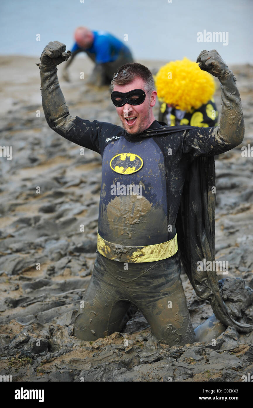 Maldon, Essex, UK. 1st May, 2016. A competitor dressed as Batman making ...