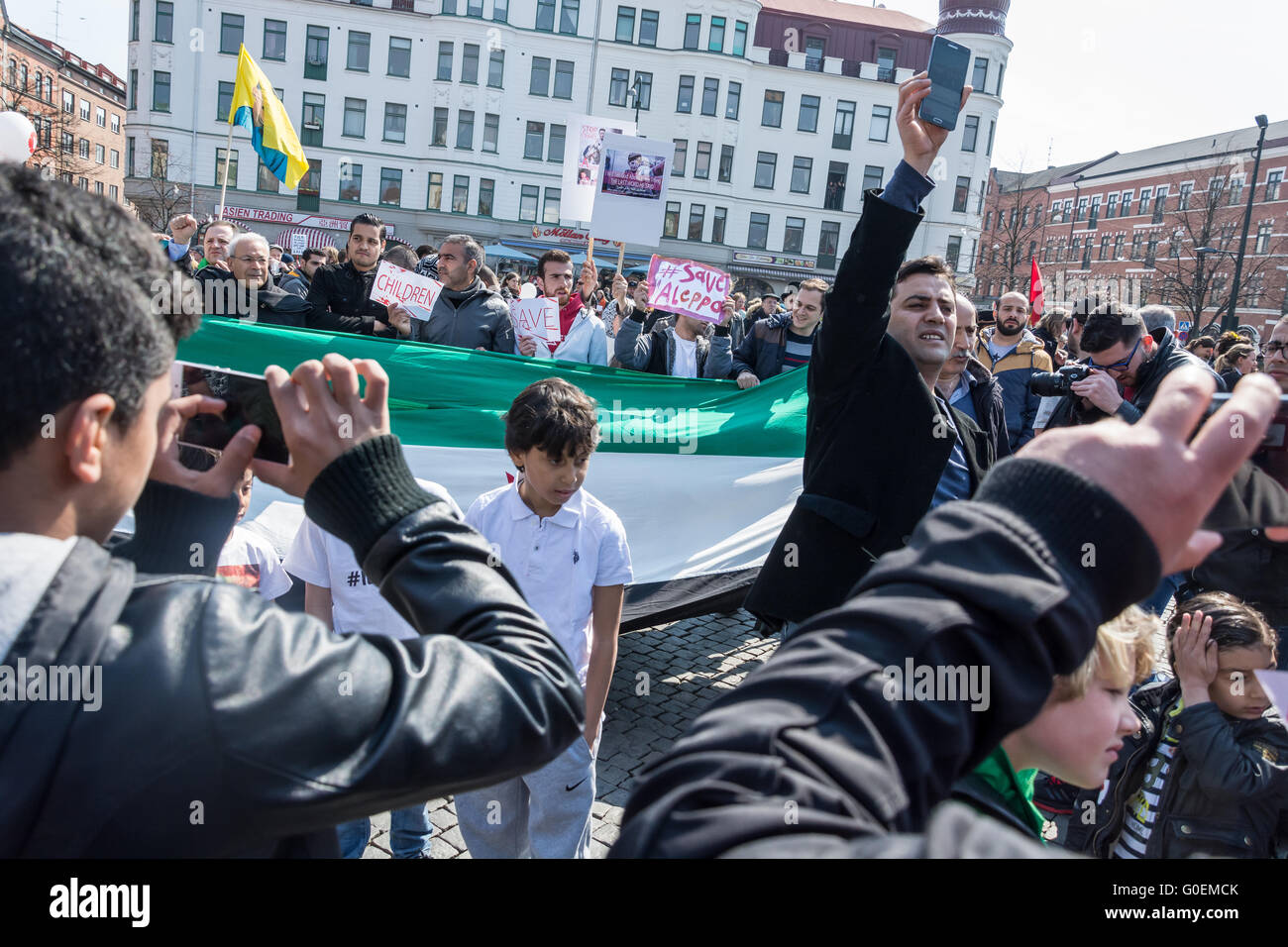Malmö, Sweden. 1st May, 2016. May Day demonstration in Malmo, Sweden ...