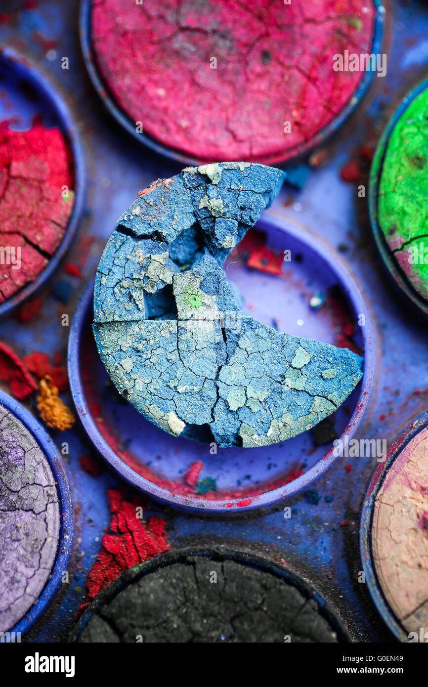 Creative Background Of Old Poster Paint With Crack Stock Photo - Alamy