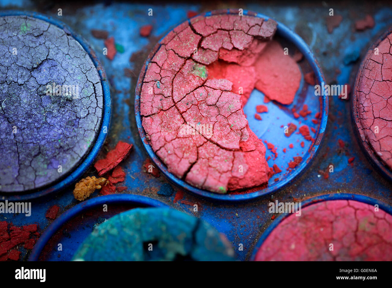 Creative Background Of Old Poster Paint With Crack Stock Photo - Alamy