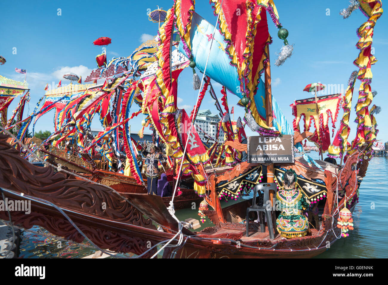The Traditional Bajau's boat called Lepa Lepa decorated with colorfull ...