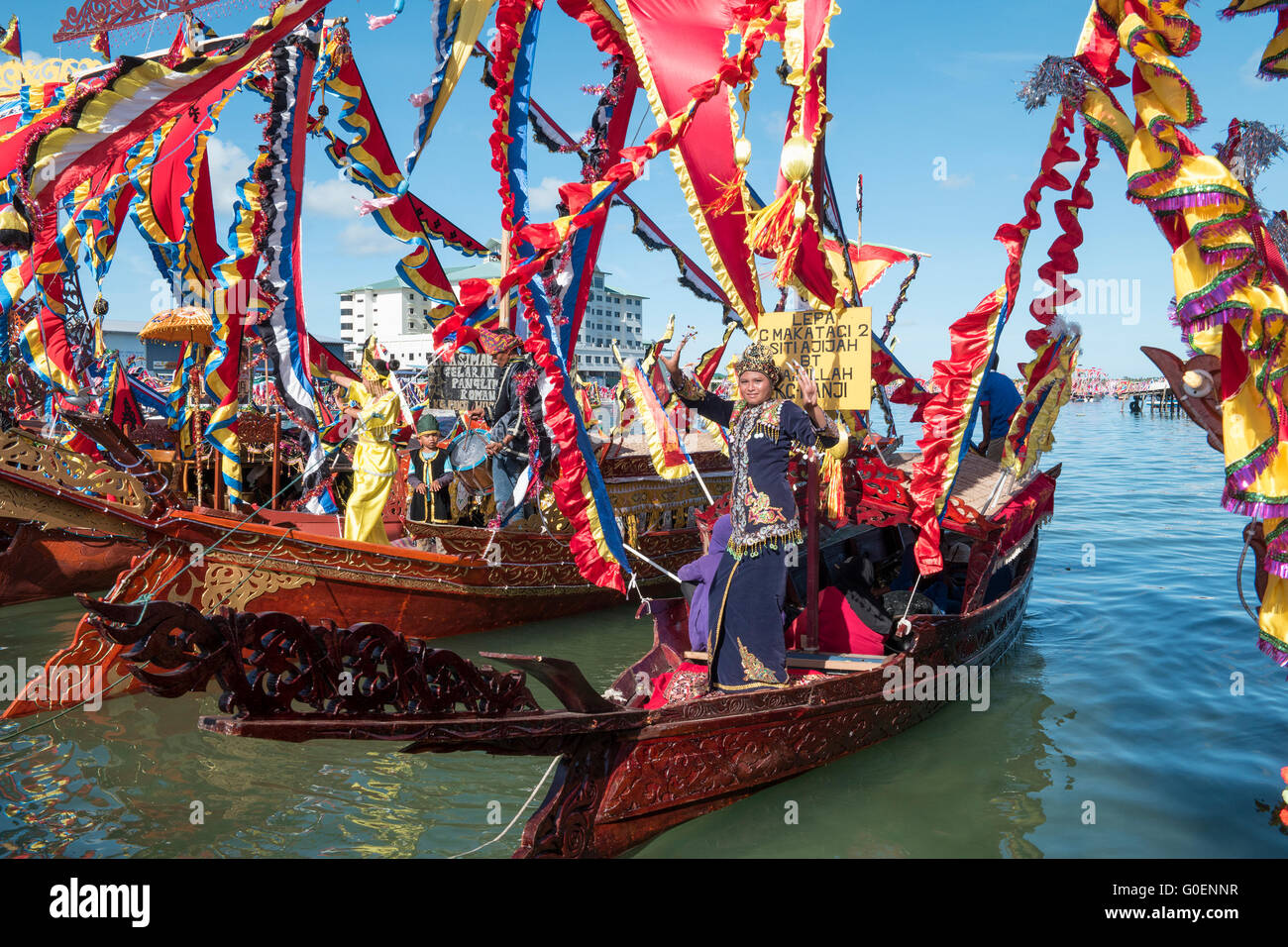 Bajau lady perform daling-daling dance on traditional boat called Lepa ...